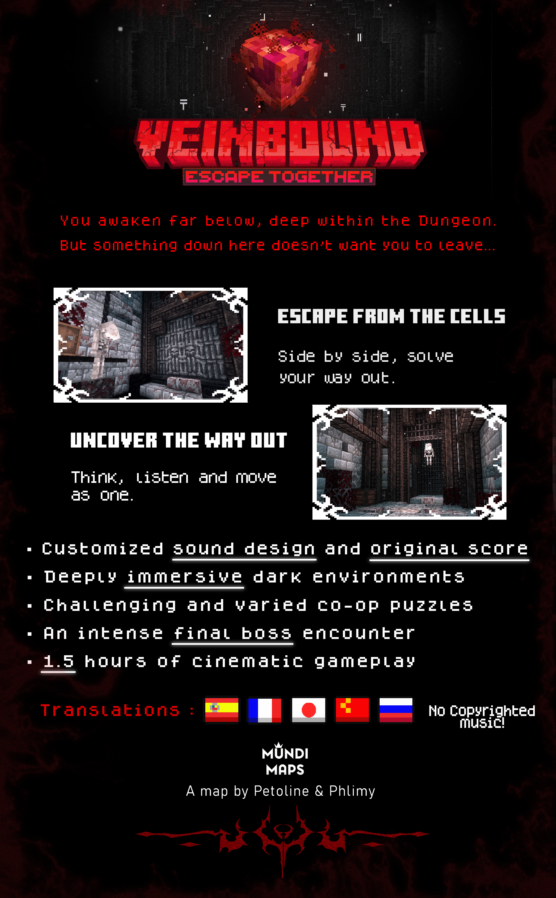 VEINBOUND : Escape Together [1.21.8] Minecraft Map